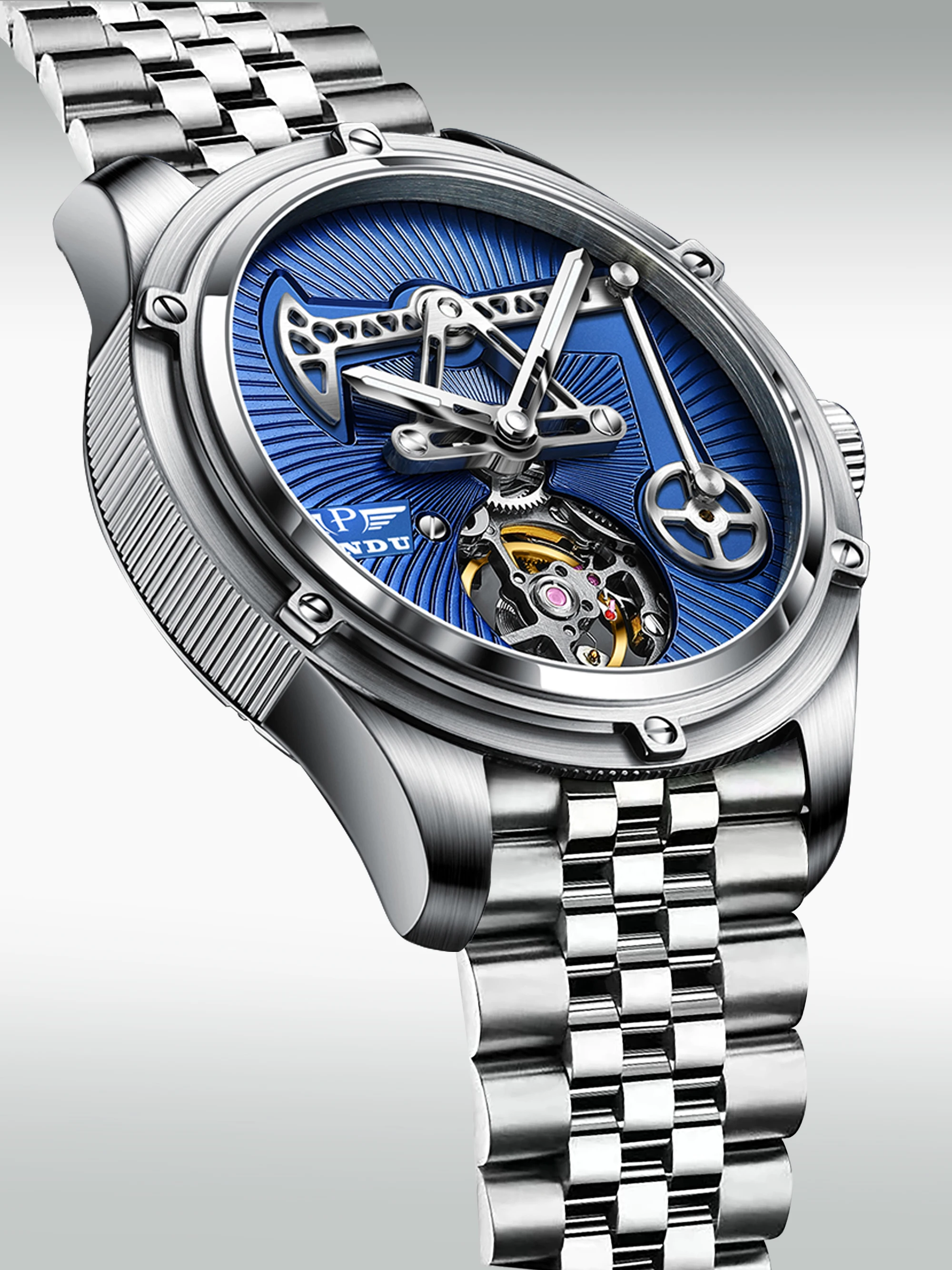 Pindu Design Mens Mechanical Tusso Wheel Watch Mens Stainless Steel ...