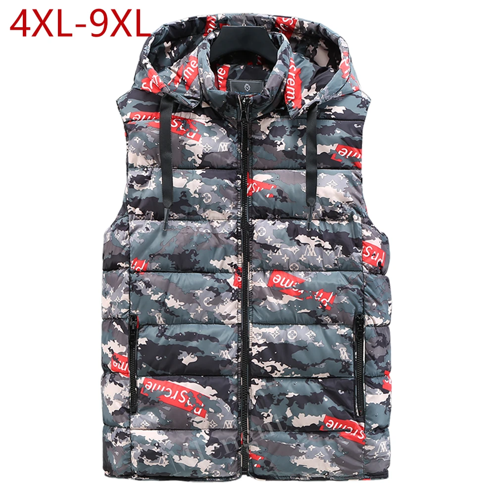Mens Sleeveless Jacket 9xl | Vest Hood Man Size 9xl | Large Size Vest ...