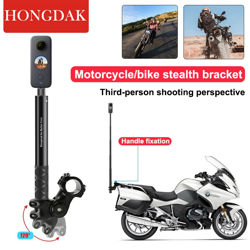 Motorcycle Handlebar Mount Invisible Adjustment Selfie Stick Bicycle ...