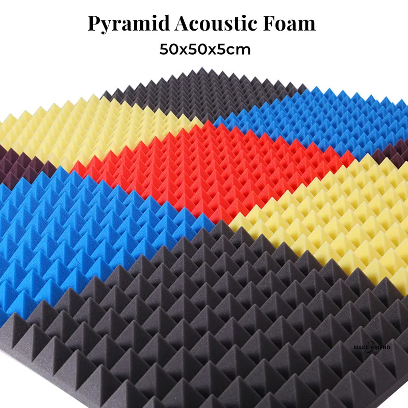 6Pack-50x50x5cm-Studio-Acoustic-Foam-Pyramid-Soundproof-Foam-Sound ...