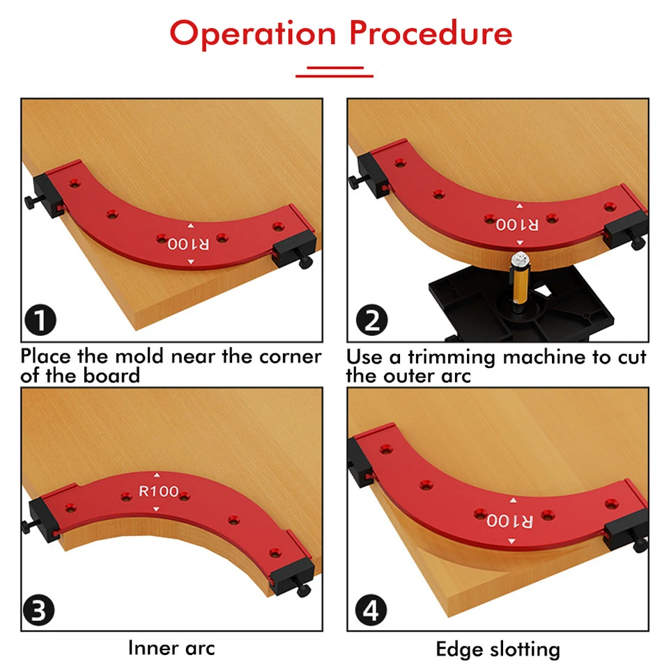 Rounded Template Woodworking Radius Template Radius Jig Router Template ...