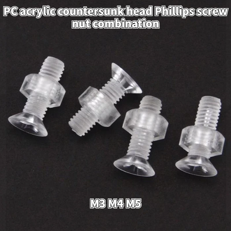 PC-Transparent-Countersunk-Phillips-Screw-Nut-Combination-Plastic ...