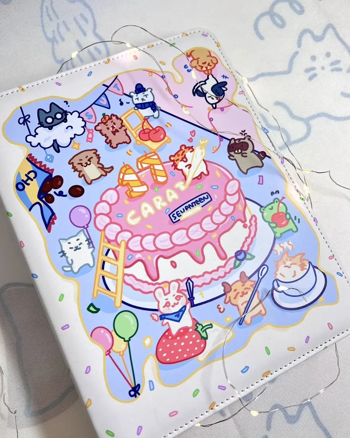 Cake A5 Binder Kpop Photocard Collect Book PU Leather 3inch 4grid Photo ...