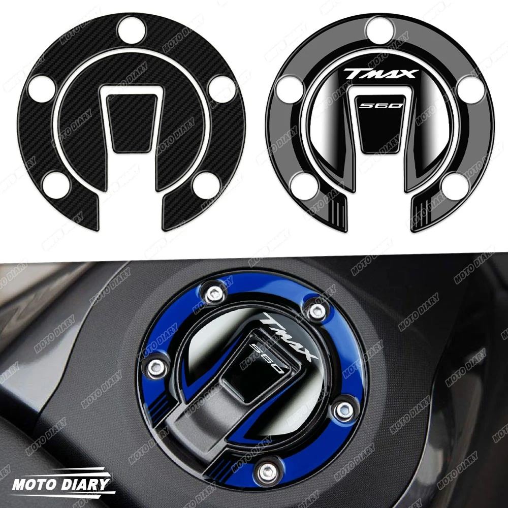 Scooter Fuel Tank Cap Sticker 3D Carbon Fiber Gas Oil Tank Protection ...