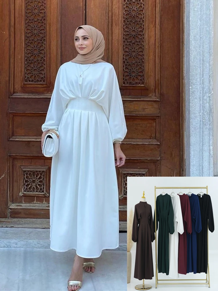 Ramadan-White-Dubai-Linen-Abaya-Dresses-Islamic-Clothing-For-Women ...