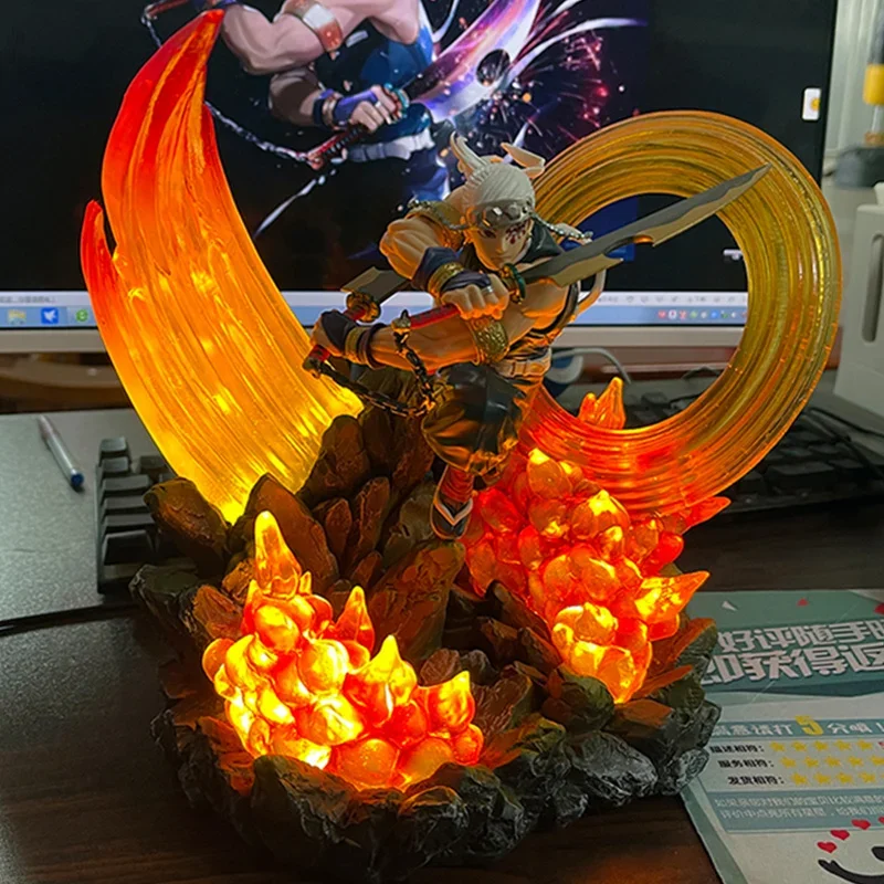 26cm-Anime-Demon-Slayer-Uzui-Tengen-Statue-PVC-with-LED-Light-Battle ...