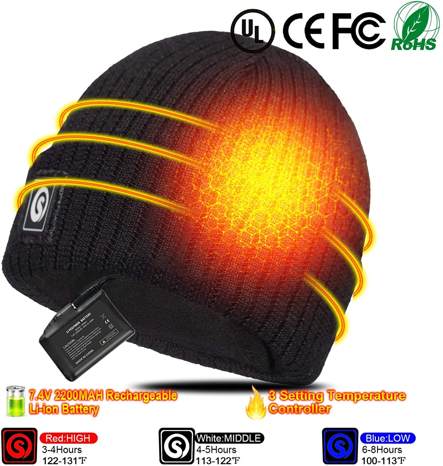 Electric Heated Balaclava | Rechargeable Heated Hat | Winter Hat Heated ...