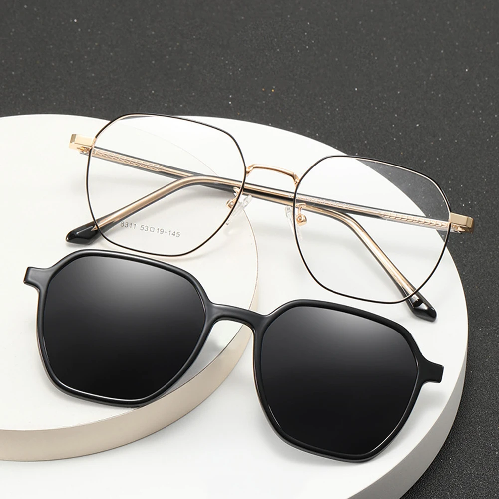 New Trend Magnet Glasses Frame With Clip On Glasses Polarized ...