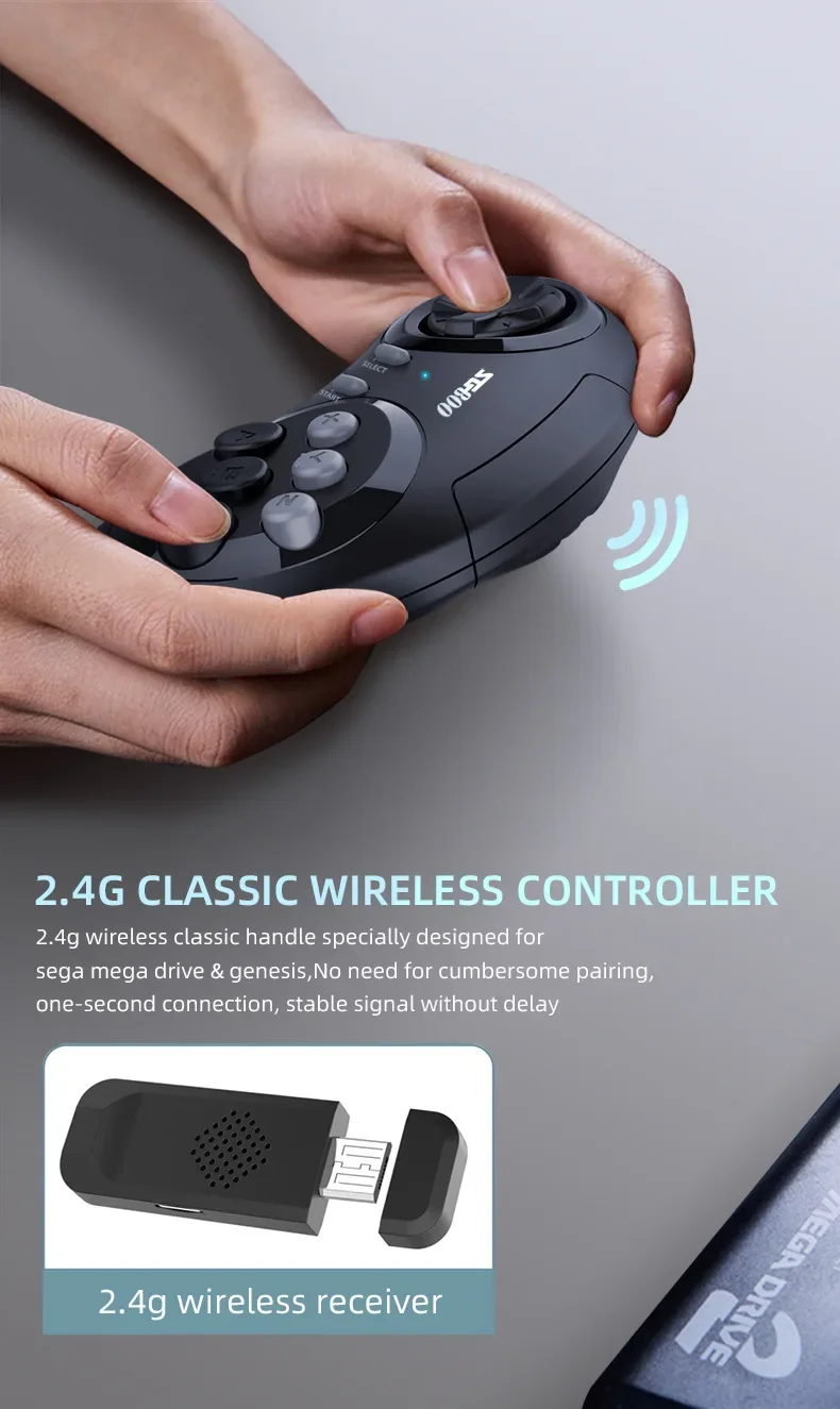 Powkiddy SF900 SG800 Video Game Console 2.4G Wireless Controller Built ...