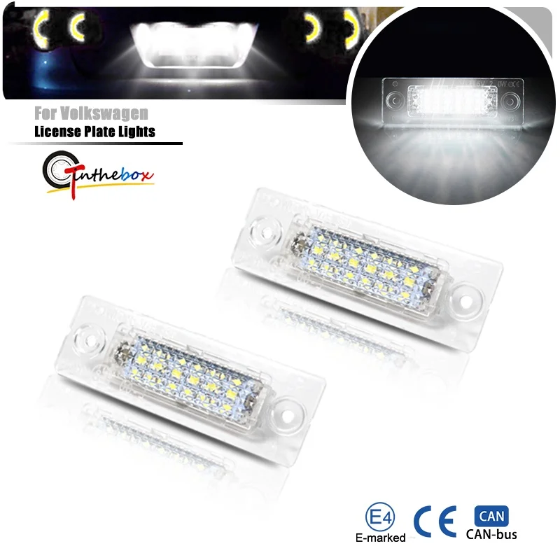 Xenon White LED Car Rear License Plate Number Lights For Volkswagen VW ...