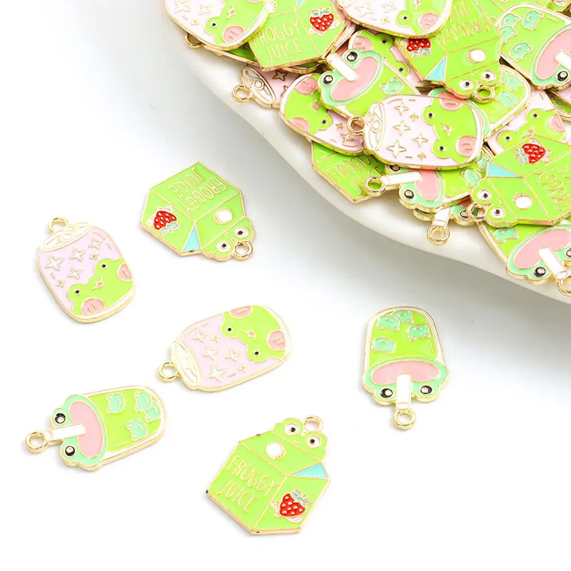 10pcs-Japanese-style-Frog-Series-Milk-Tea-Milk-Kola-Enamel-Charms ...