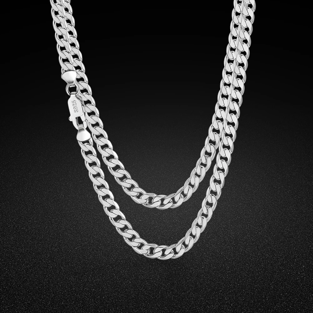 Hip-Hop-925-Sterling-Silver-Necklace-For-Man-Woman-Blade-Chain-Choker ...
