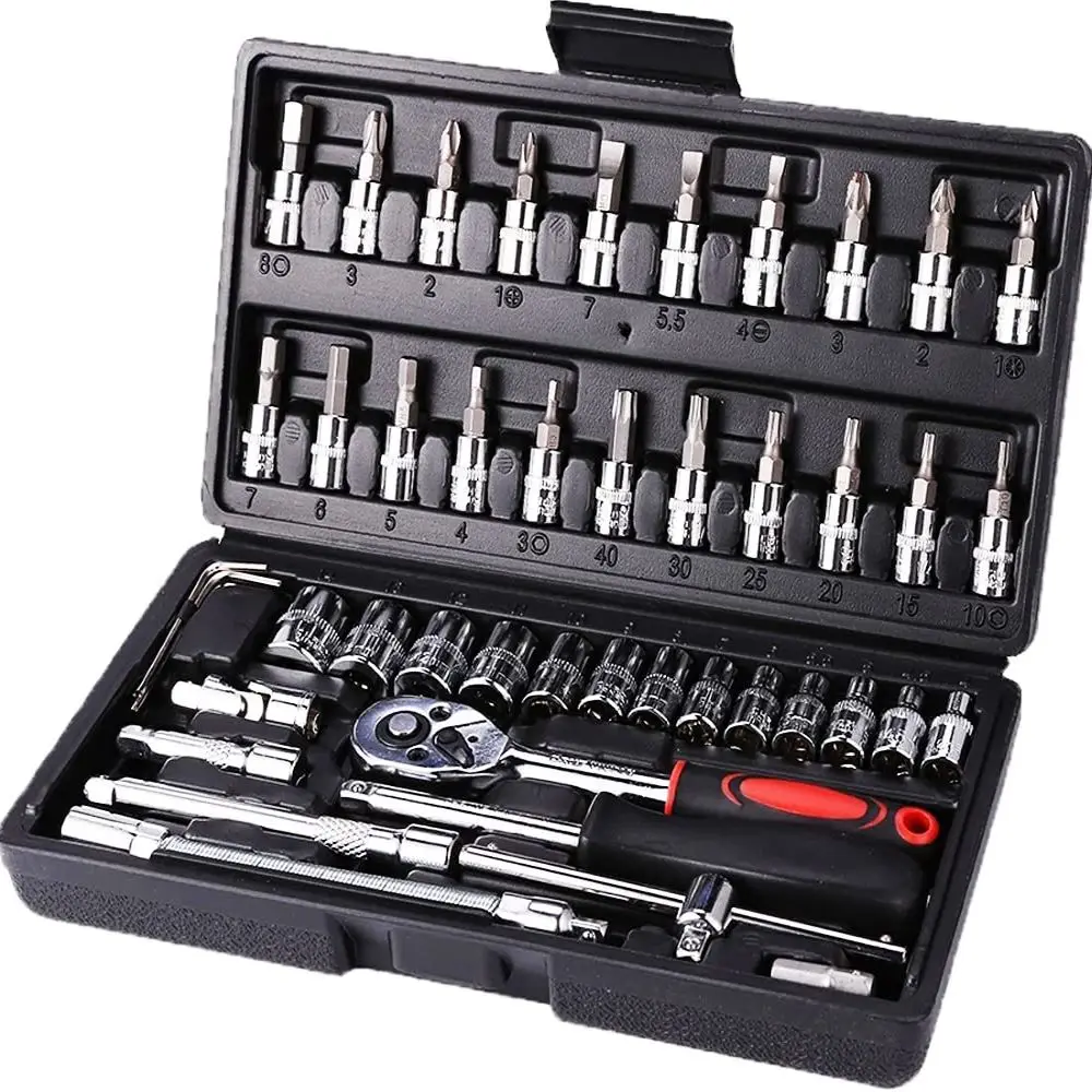 Auto-Repair-Tools-1-4-Inch-Metric-Drive-Socket-Set-Drive-Socket-Ratchet ...