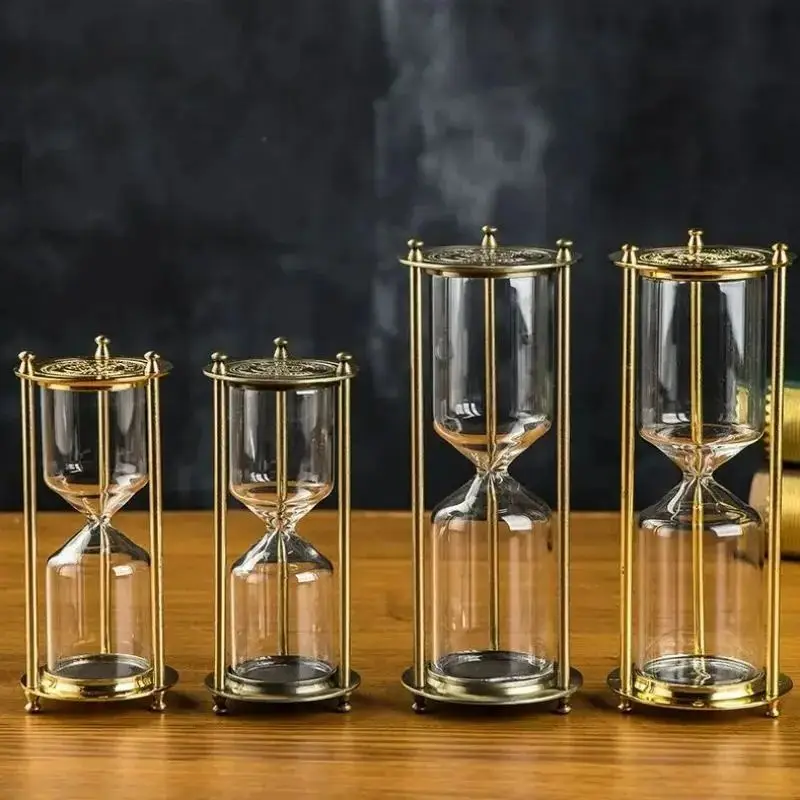 Empty-Hourglass-Bottle-Container-1917-Crown-Three-Column-Sand-Glass ...