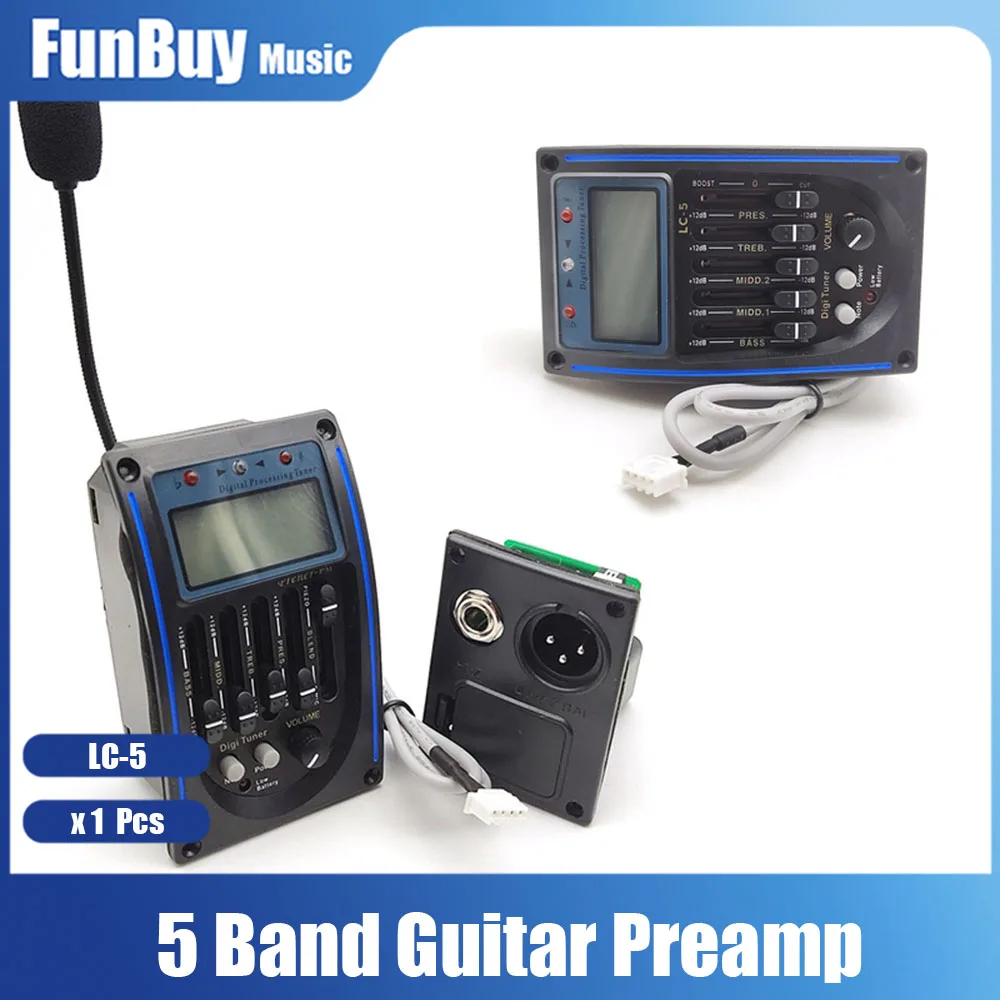 LC-5-5-Bands-Acoustic-Guitar-Pickup-EQ-Preamp-LCD-Tuner-Piezo-Pickup ...