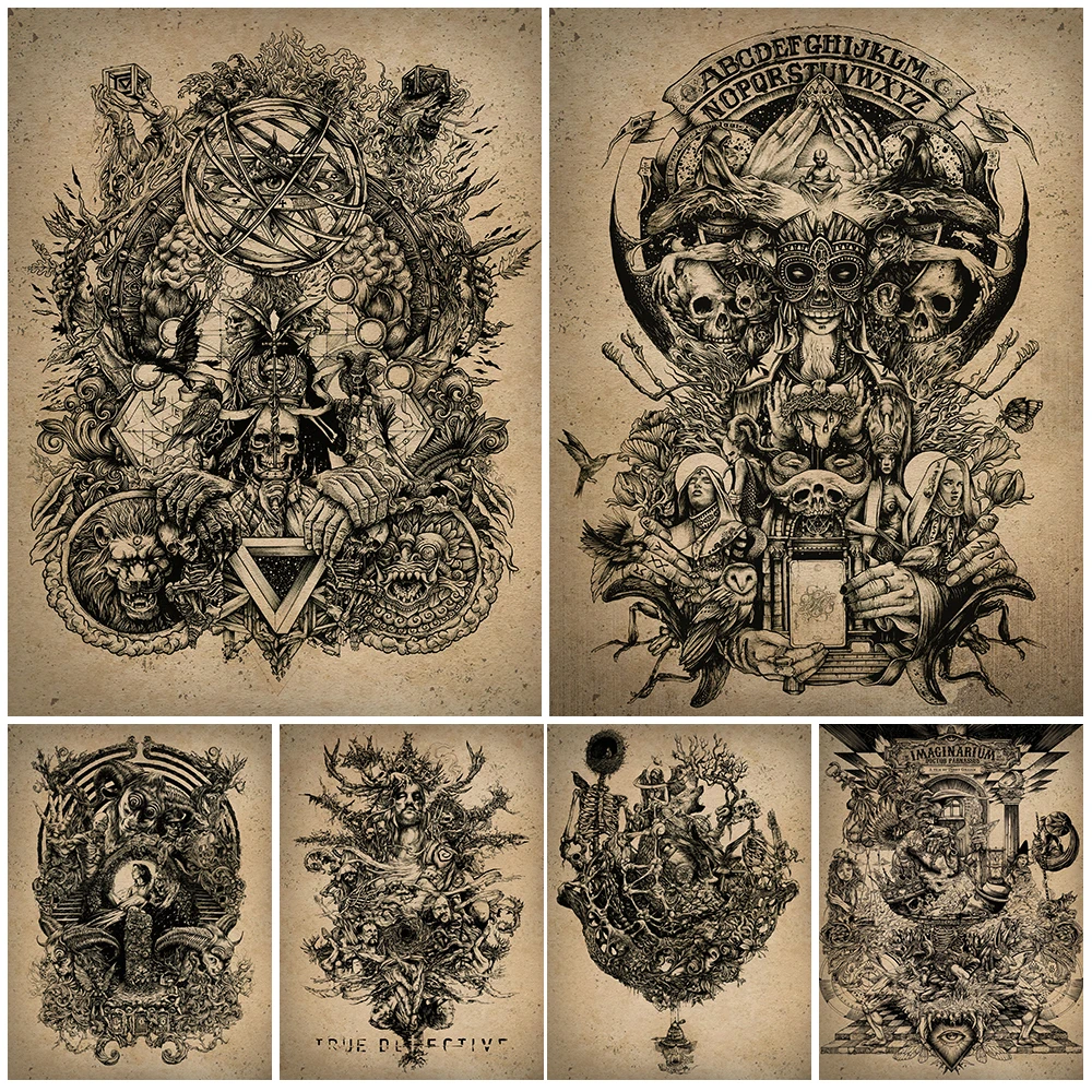 Magic Demon Ghost Spirit Movie Abstract Poster Print Vintage Mysterious ...