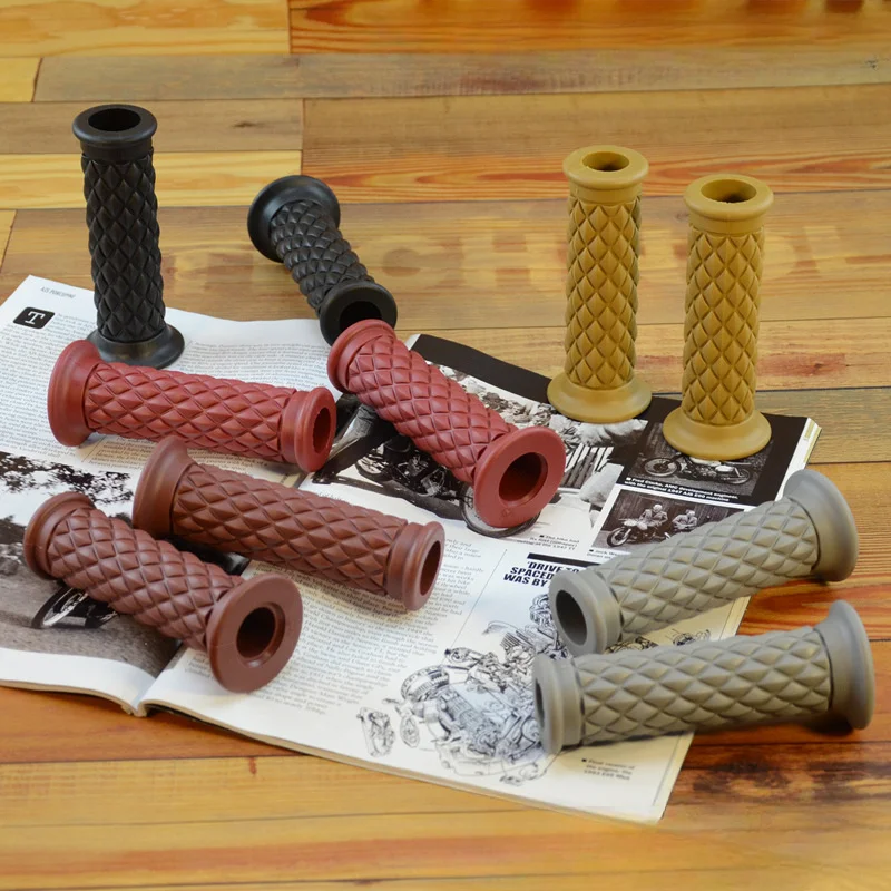 Retro-Rubber-Motorcycle-Handlebar-Grips-7-8-22mm-Non-Slip-Motorcycle ...