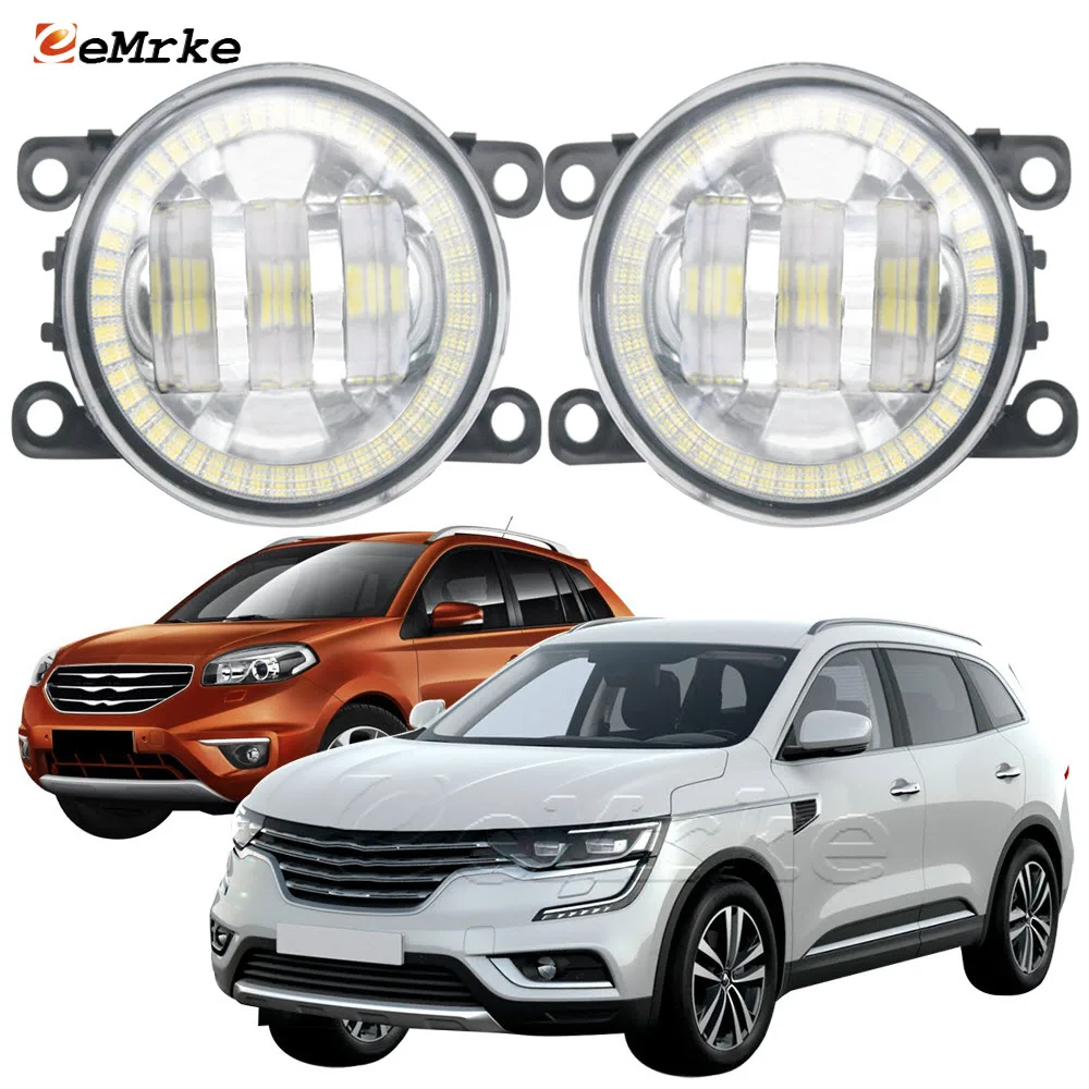 Led Car Fog Lights Assembly For Renault Koleos I/ii Samsung Qm5 Qm6 2012~2018 Angel Eyes Drl ...