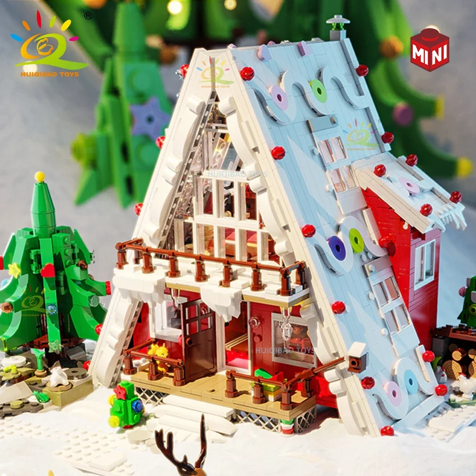 HUIQIBAO-Christmas-MOC-Santa-Claus-House-Model-Building-Blocks-Children ...