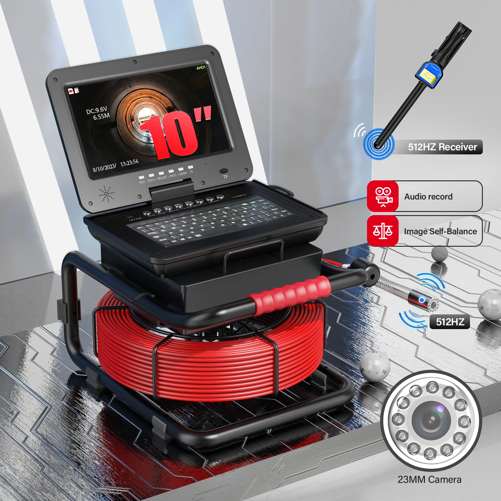 10-DVR-Sewer-Pipe-Inspection-Camera-1080p-512HZ-with-Locator-Meter ...