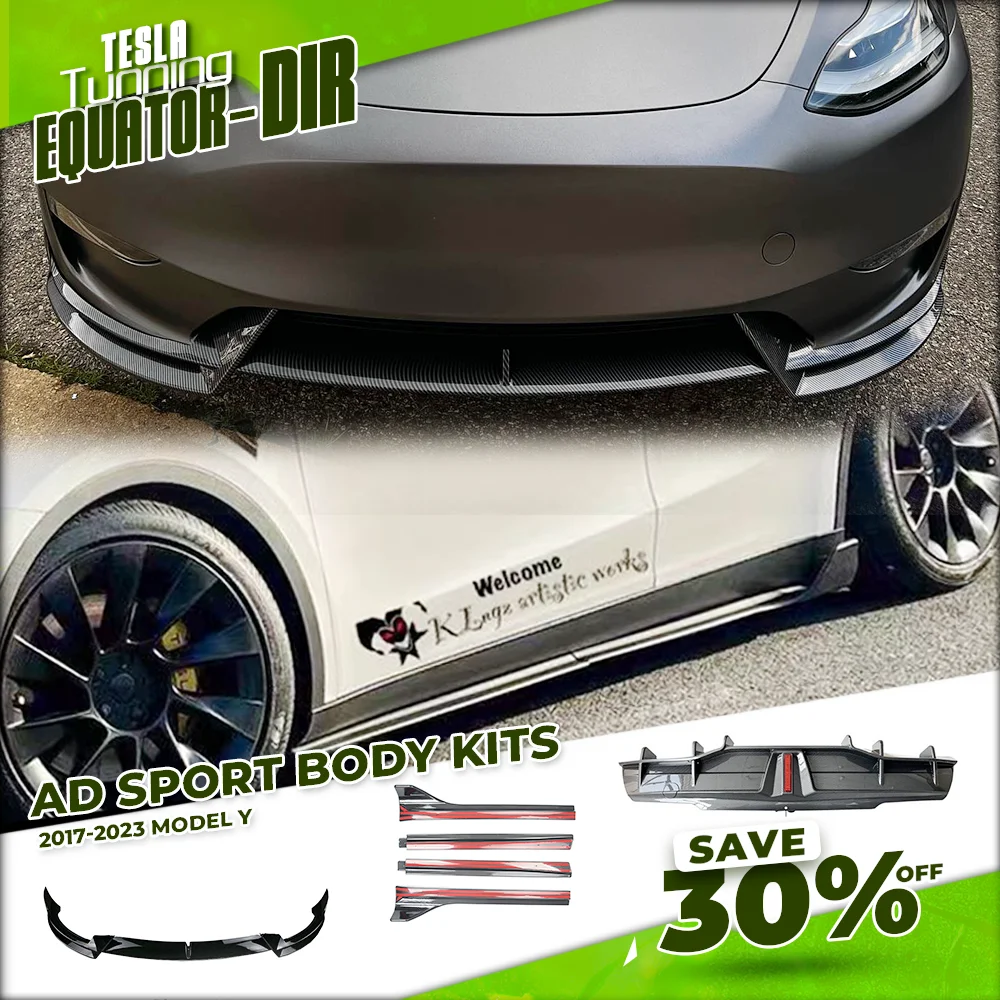 Tesla-Body-Kits-For-Model-Y-2020-2023-Carbon-Fiber-Rear-Diffuser-Side ...