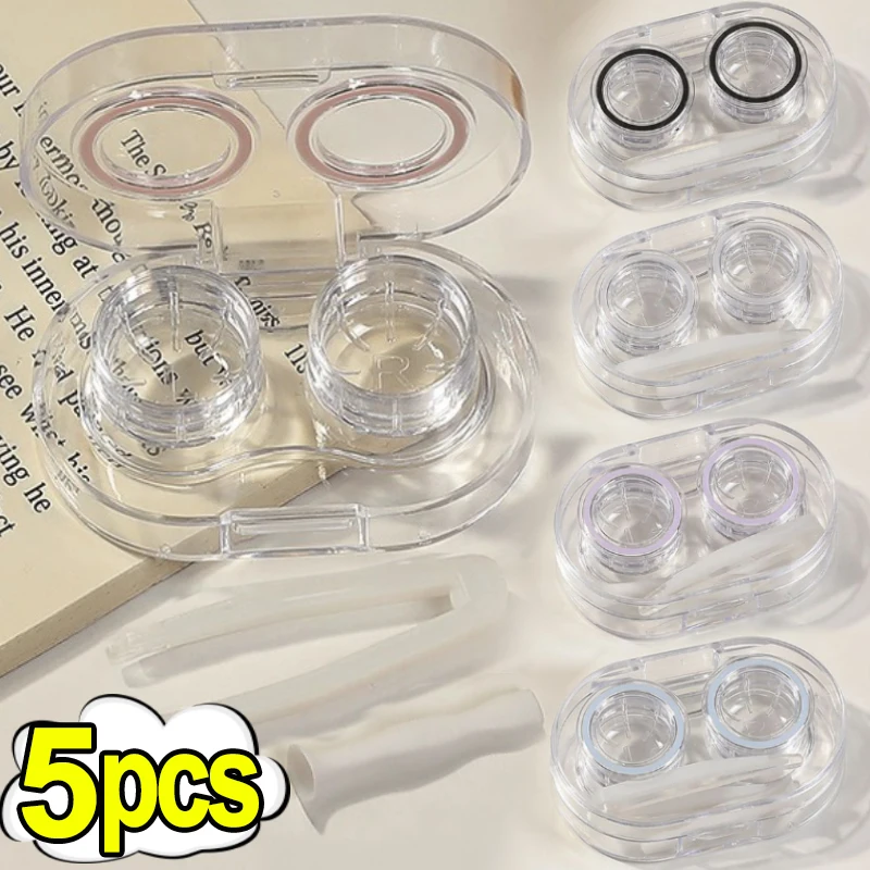 Small-Plastic-Contact-Lens-Cases-Simple-Oval-Transparen-Portable-Eye ...