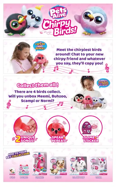 Toy Bird ZURU Pets Alive Chirpy Birds Toucan - Electronic Speaking Pet ...