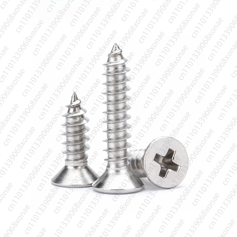 304 Stainless Steel Flat Head Tapping Screw Wood Screw Extended Cross ...