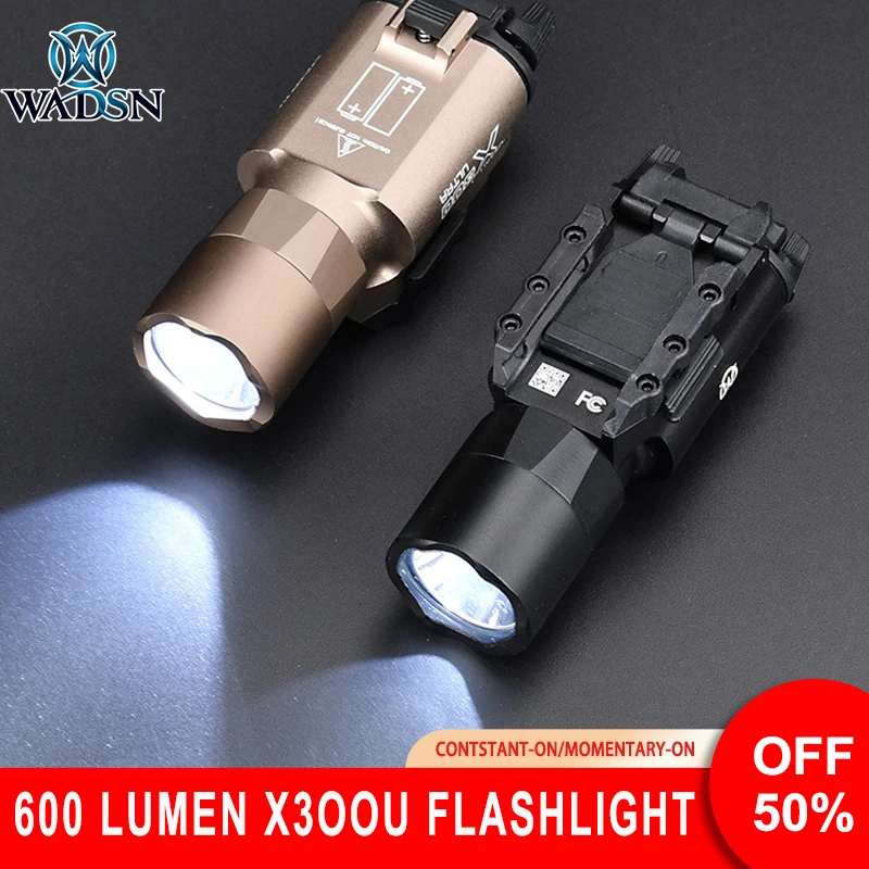 Wadsn 600 Lumens X300u X300 Tactical Flashlight White Led Pistol Weapon ...