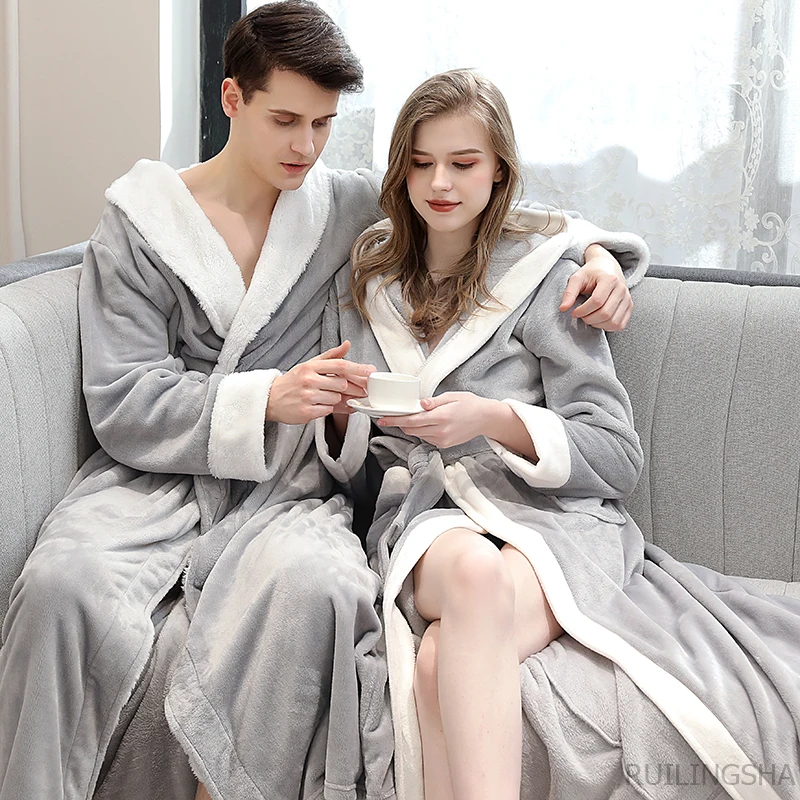 Men's Warm Winter Fleece Dressing Gown | Dressing Gown Men Plus Size ...