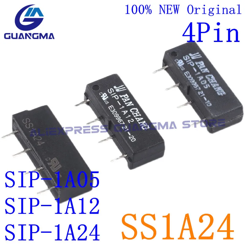 10PCS 100% 새 원본 DC5V 12V 24V 리드 릴레이 스위치 모듈 SIP 1A05 SIP 1A12 SIP 1A24 ...