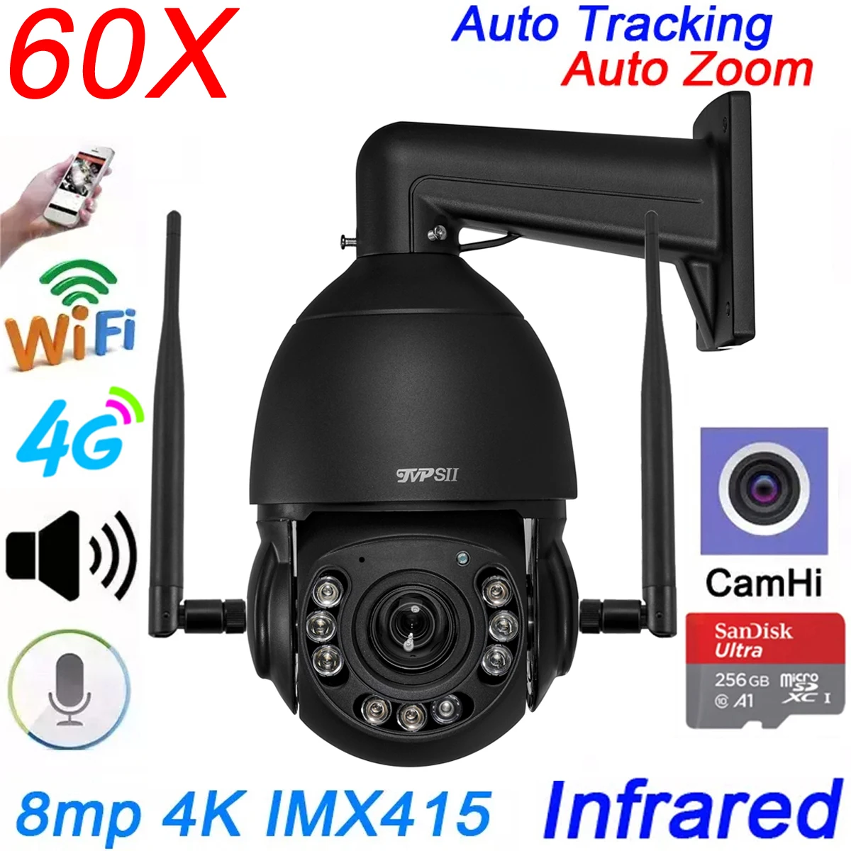 Black-Auto-Tracking-CamHi-H-265-8MP-4K-IMX415-Infrared-256G-60X-Zoom ...