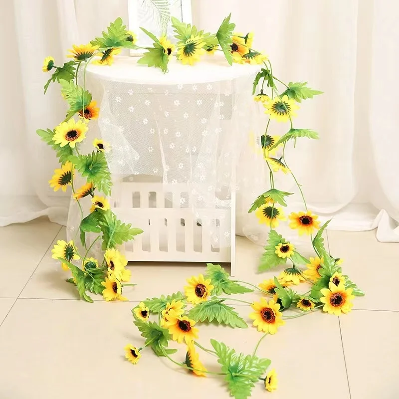 1 strip artificial yellow sunflower sunflower vine garland wedding ...