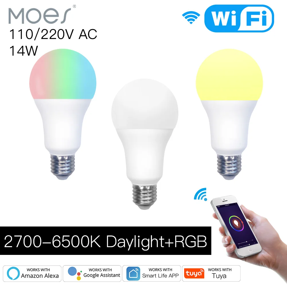 Moes-WiFi-Smart-LED-Light-Bulb-Dimmable-Lamp-14W-RGB-C-W-E27-Color ...
