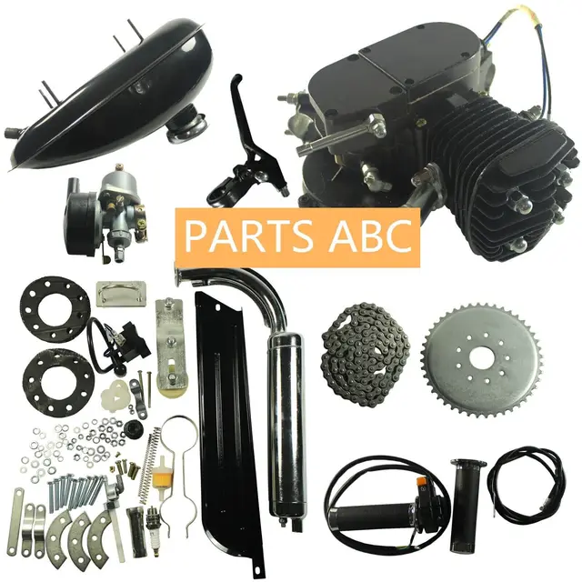 New 80cc Motorized Bicycle Bike 2 Stroke Motor Engine Kit Sets Black ...