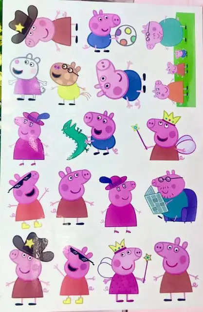 1pcs Peppa Pig Tattoo Stickers Children's Birthday Party Decorations ...