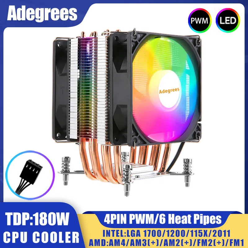 X99-CPU-Processor-Cooler-4PIN-Quiet-Ventilador-6-Heat-Pipes-2011-1700 ...