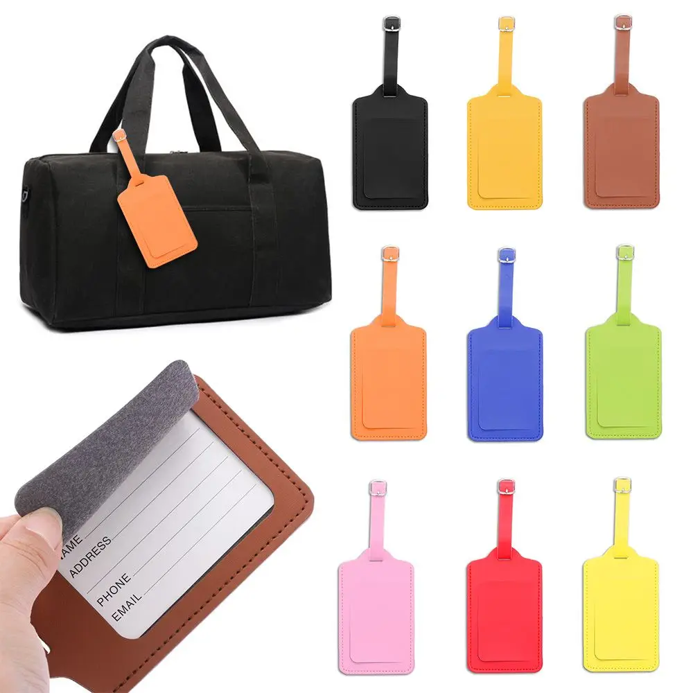 Leather Suitcase Luggage Tag Label Handbag Pendant Baggage Claim Travel ...