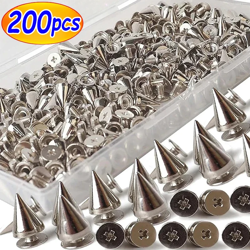 Tachuelas-de-cono-de-remaches-plateados-para-ropa-tachuelas-de-Metal-de ...