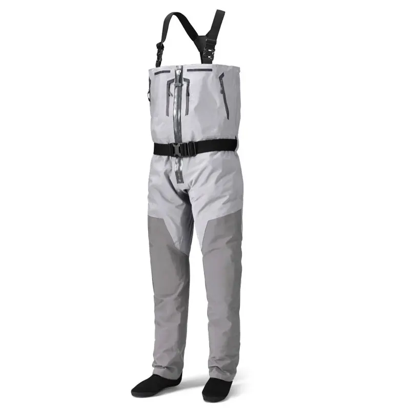 Zip-Front Up Chest Fishing Wader Convertible Stout Stockingfoot with ...