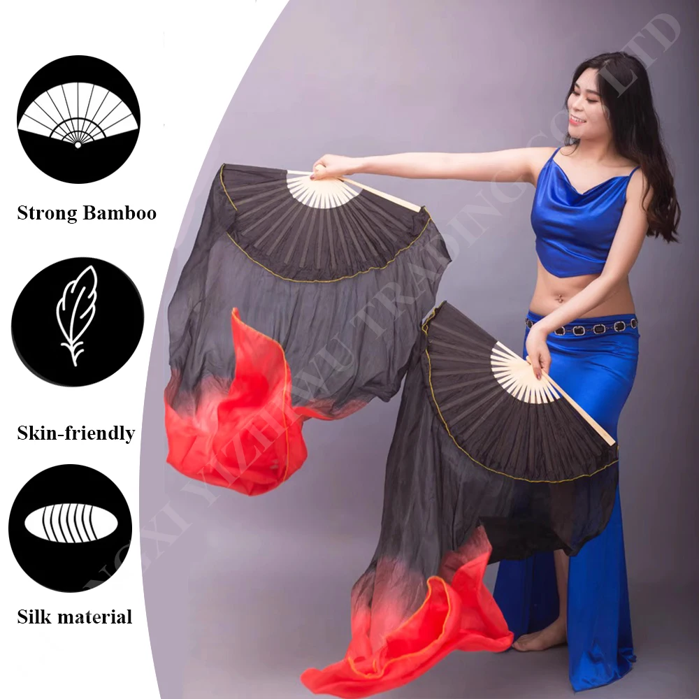 High-Quality-1-Pair-Real-Silk-Belly-Dance-Fan-Veils-Chinese-Belly ...