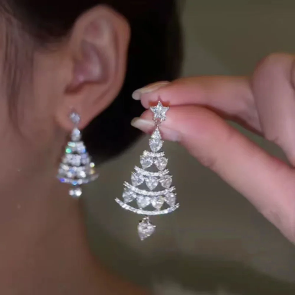Zirconia Tree Earrings | Zirconia Jewelry | Dangle Earrings - New ...