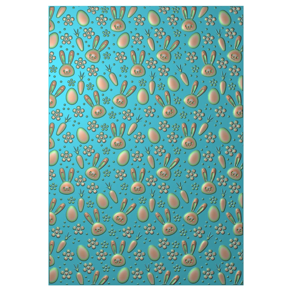 3D Embossing Folder Mini Rabbit Carrot Flower Doodle Stencil for DIY ...