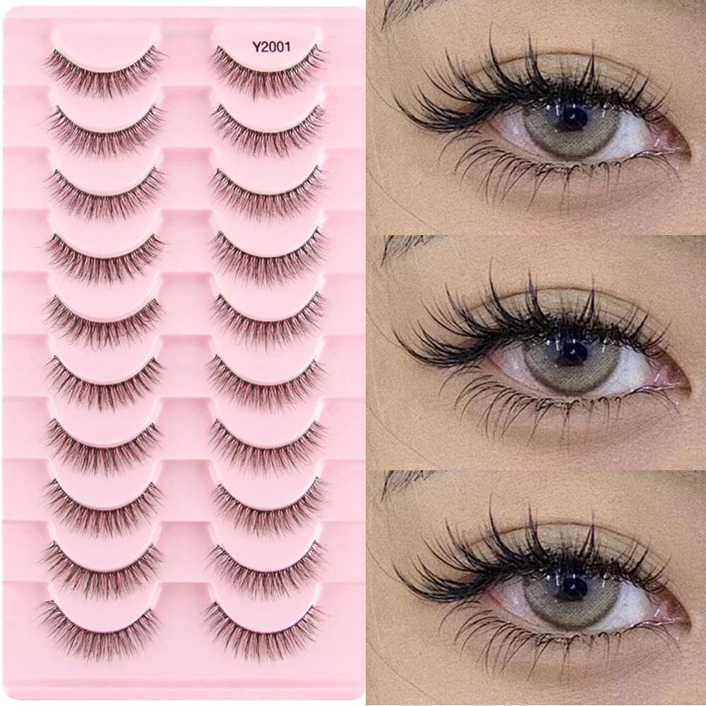 3/10 Pairs Fluffy Full False Eyelashes Natural Daily Makeup Manga ...