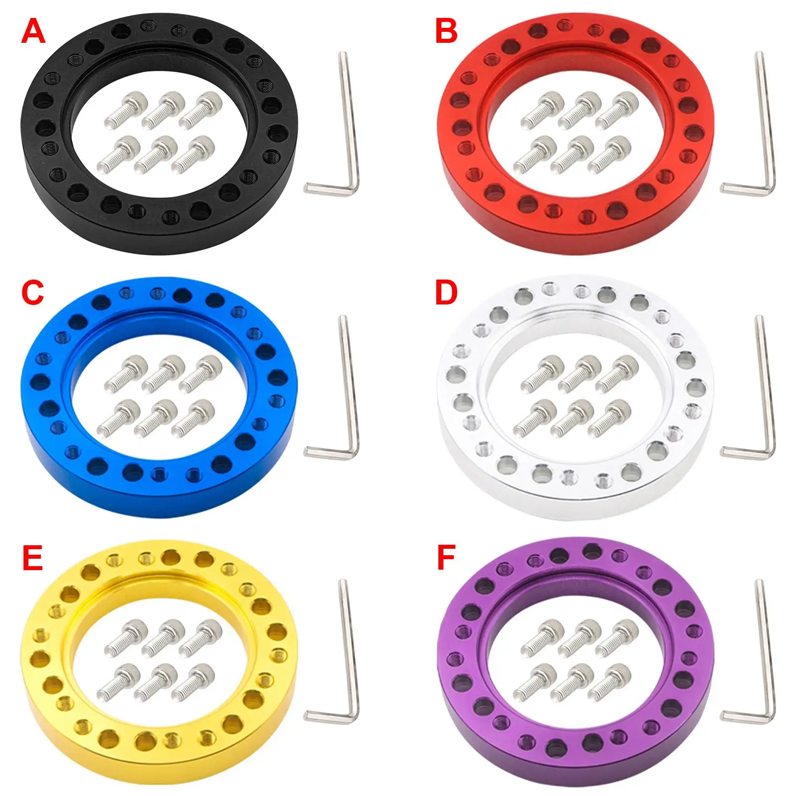 Universal-Car-Steering-Wheel-Hub-Adapter-Spacer-with-Six-Screws ...