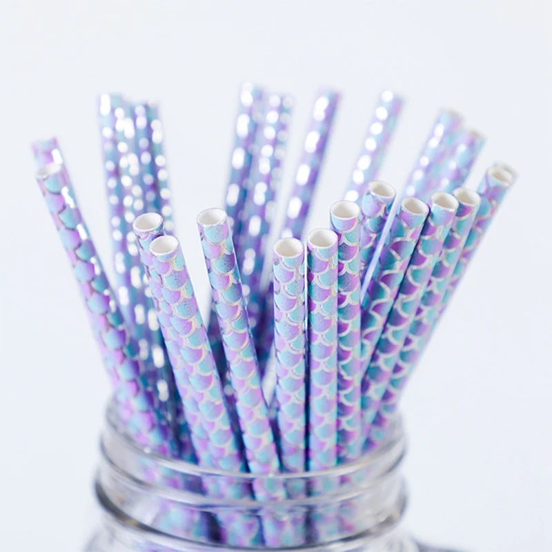 25Pcs-Paper-Mermaids-Straw-Birthday-Party-Drinking-Disposable-Straws ...