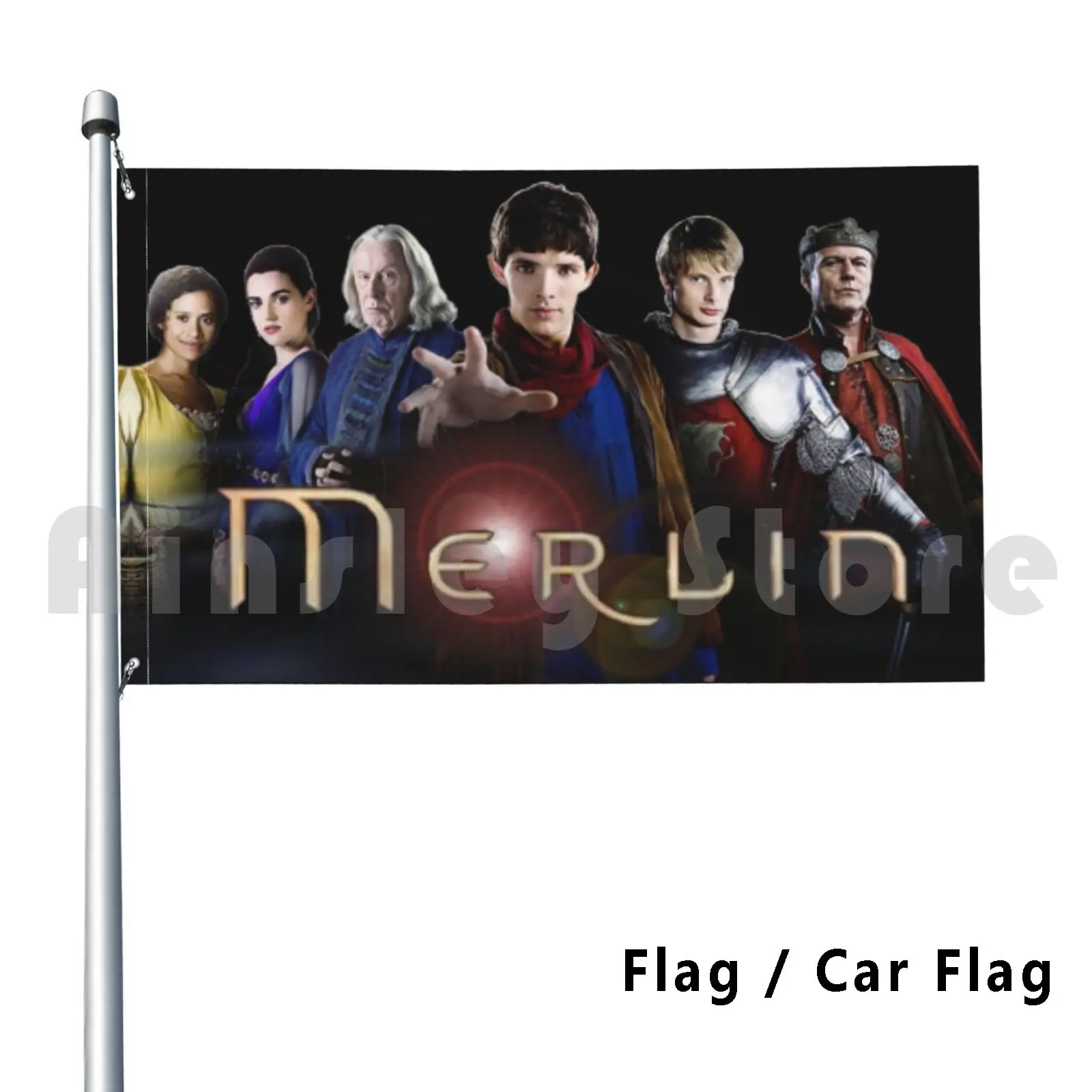 Merlin-Flag-Car-Flag-Funny-John-John-Hurt-Bradley-James-Colin-Morgan ...