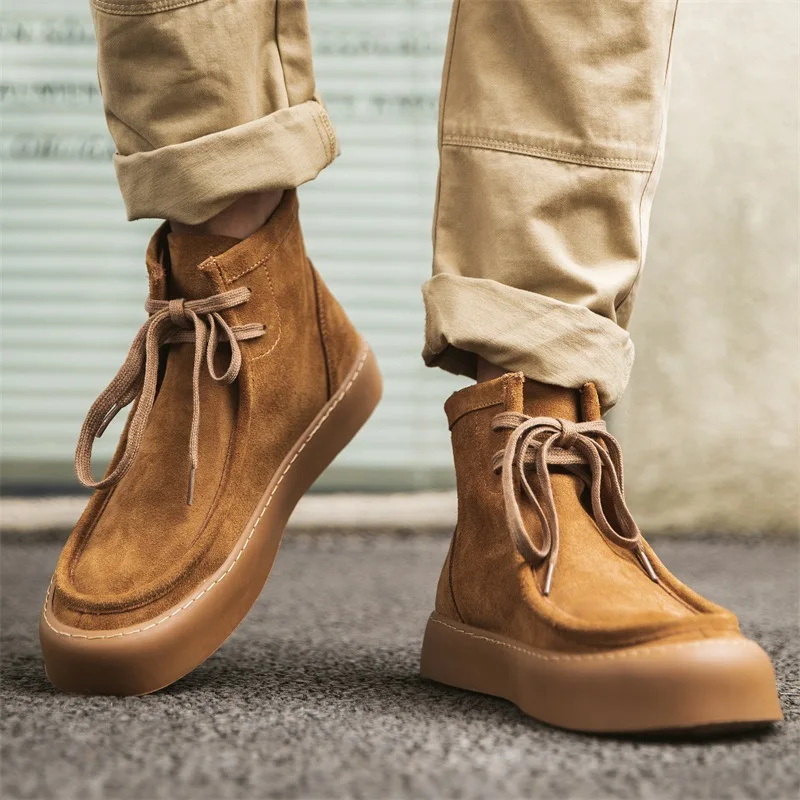 Botas-altas-vintage-respir-veis-para-homens-couro-genu-no-na-moda-e ...