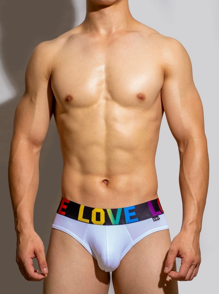 Gay Mens Underwear Low Waist Sexy Rainbow Letter Fashion Triangle