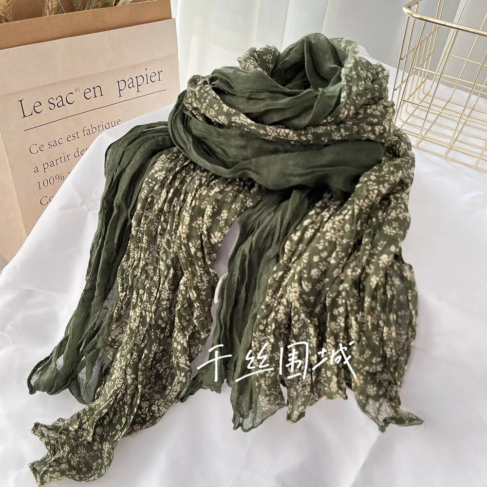 VREOVOR Autumn and Winter New Retro Art Folded Thin Versatile Shawl ...